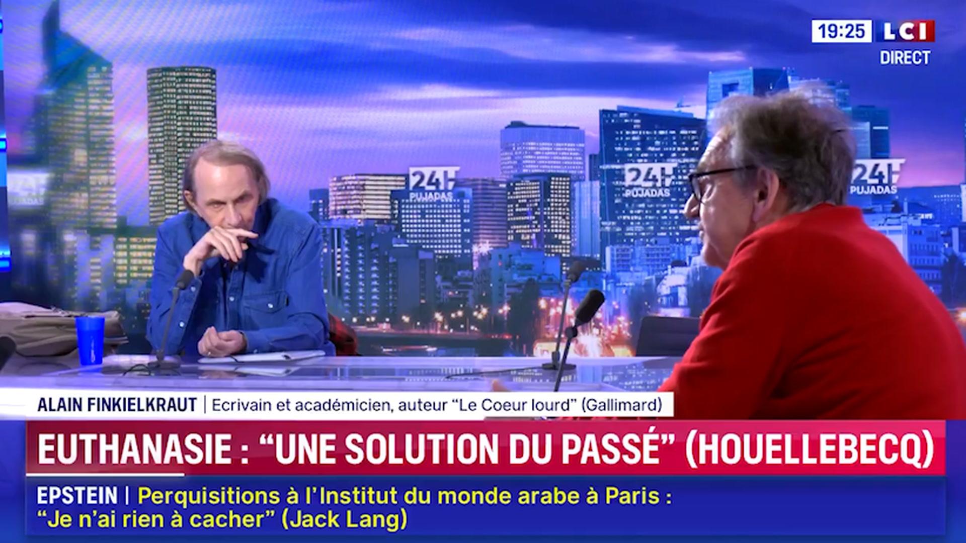 Fin de vie: Michel Houellebecq et Alain Finkiekraut débattent du ...