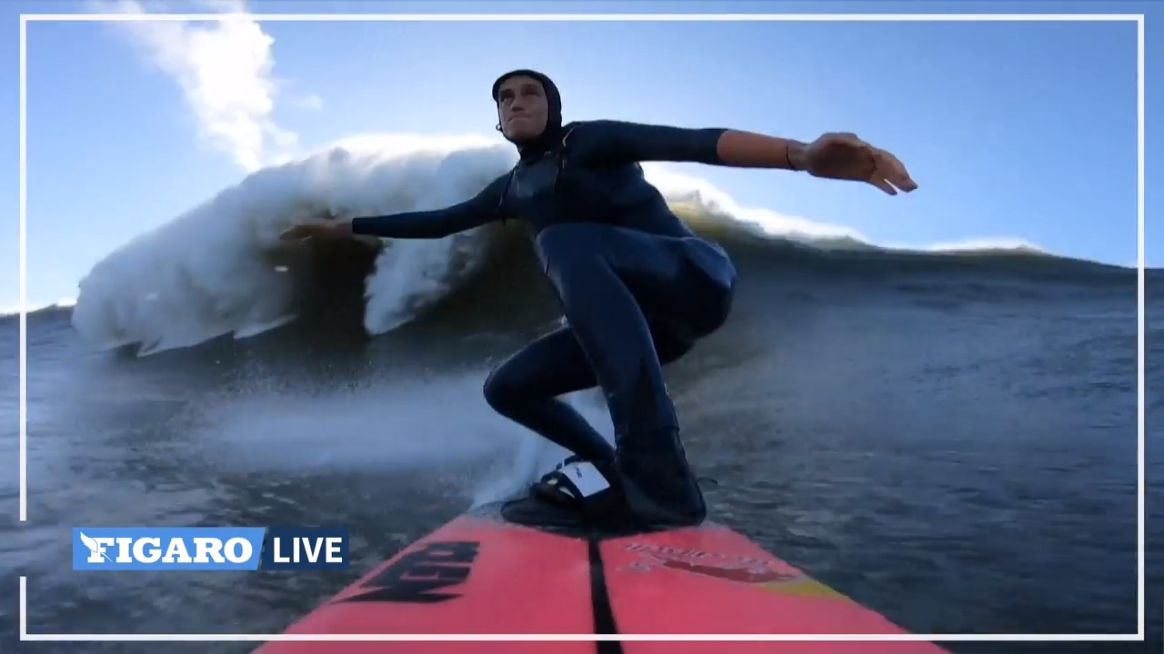 La Française Justine Dupont surfe une vague de 20 mètres, un record