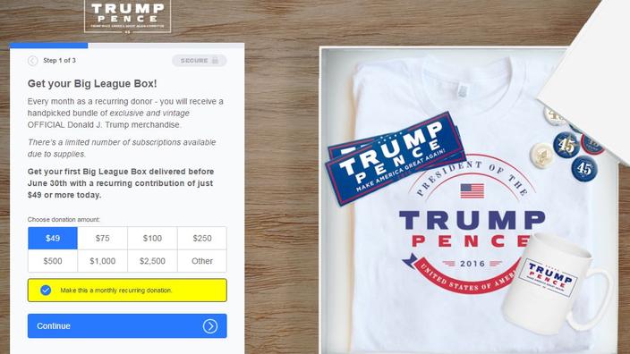 Donald Trump lance une box mensuelle de goodies