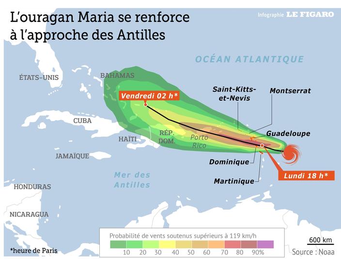 Ouragan Maria : la Martinique en alerte violette cyclonique