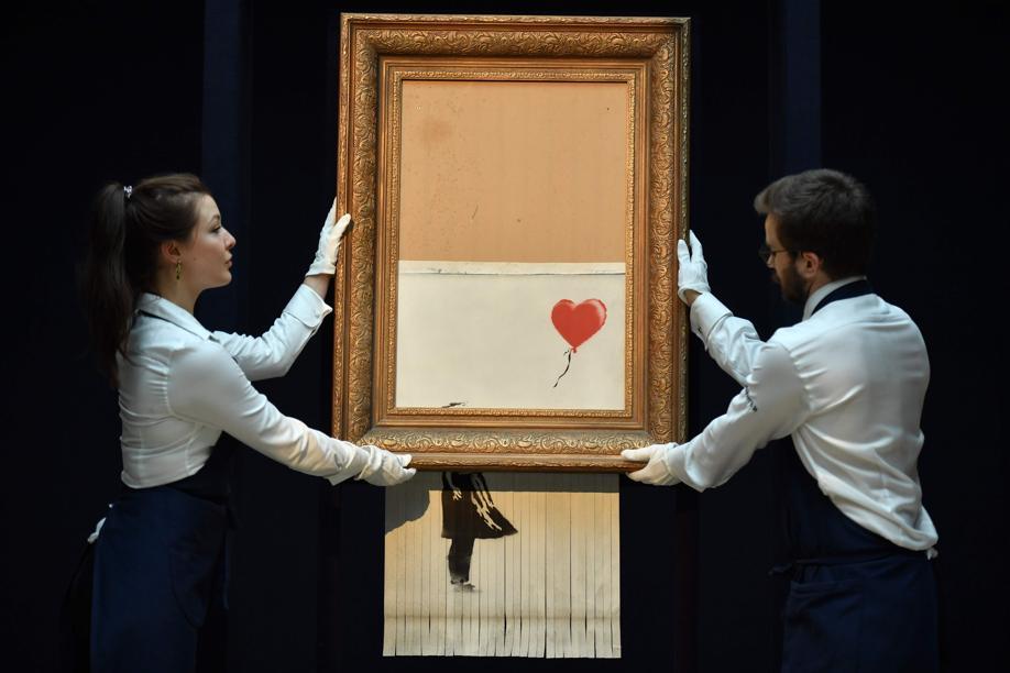 EN IMAGES - Le tableau auto-détruit de Banksy déjà détourné