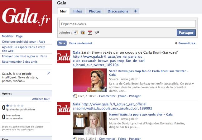 Gala.fr sur Twitter et Facebook