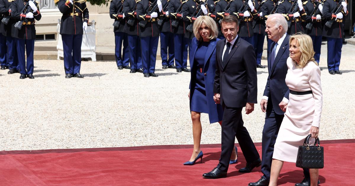 PHOTOS - Brigitte et Emmanuel Macron accueillent Joe et Jill Biden à l ...