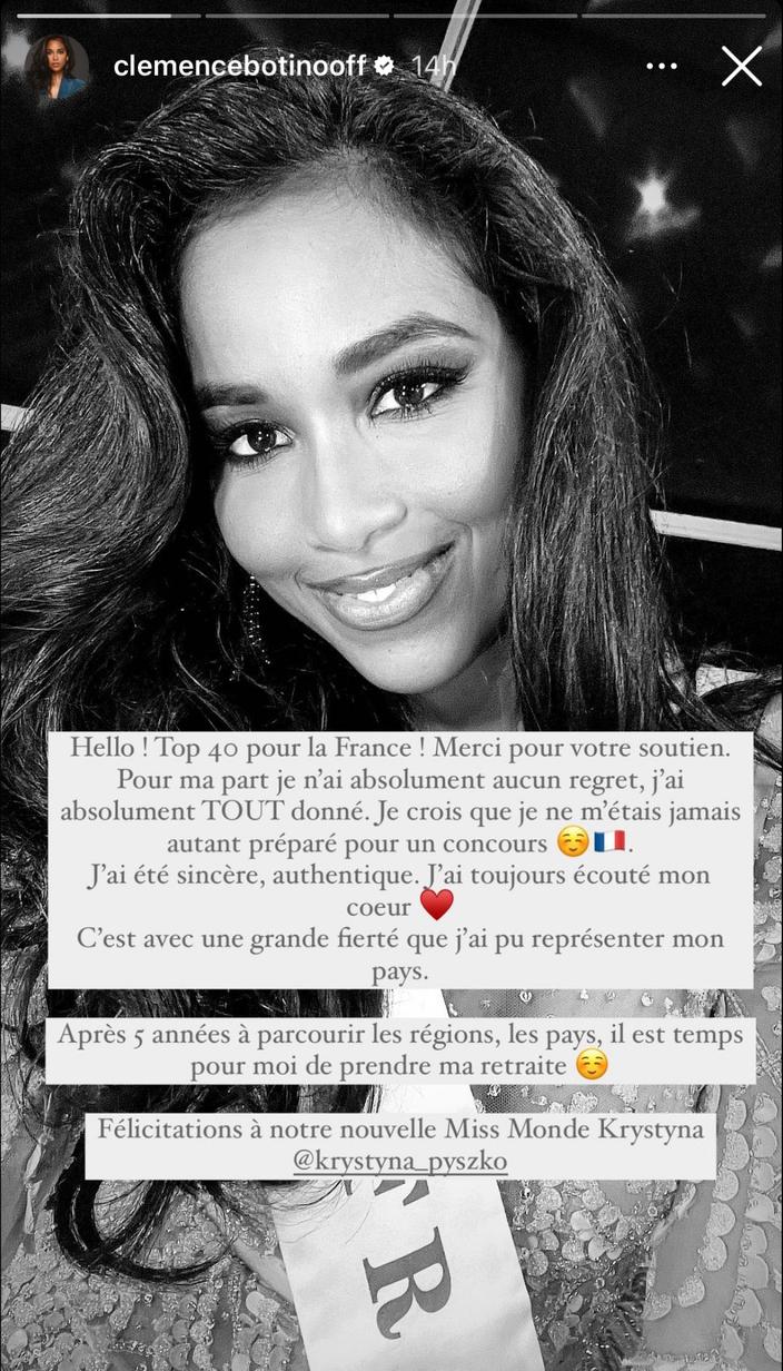 Clémence Botino : après sa participation à Miss Monde, elle annonce ...