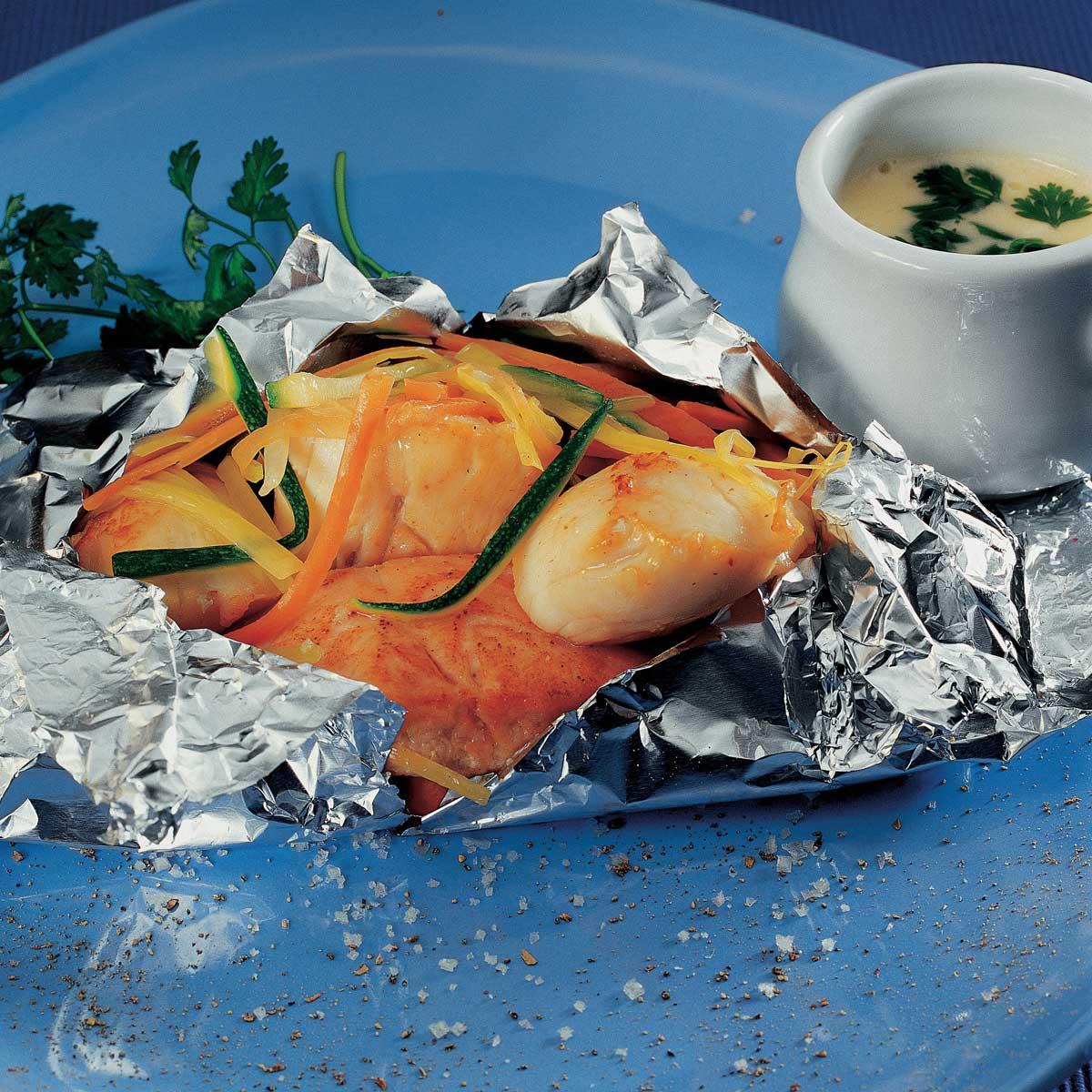 Recette duo de produits de la mer en papillote - Cuisine / Madame Figaro