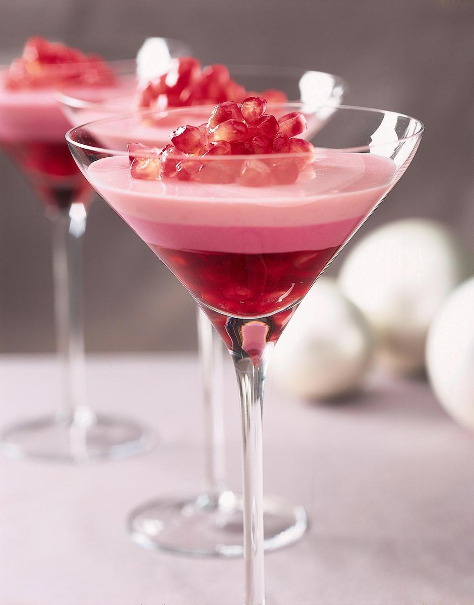 Recette mousses de fruits glacées et grains de grenade - Cuisine ...