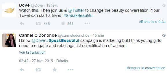 Sur Twitter, Dove s'attaque à ceux qui font complexer les femmes