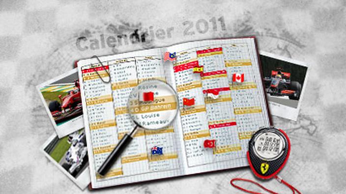 Le calendrier F1 2011